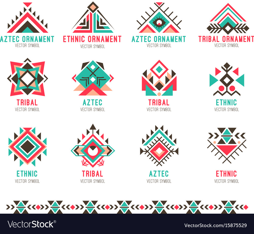 Native tribal pattern set Royalty Free Vector Image