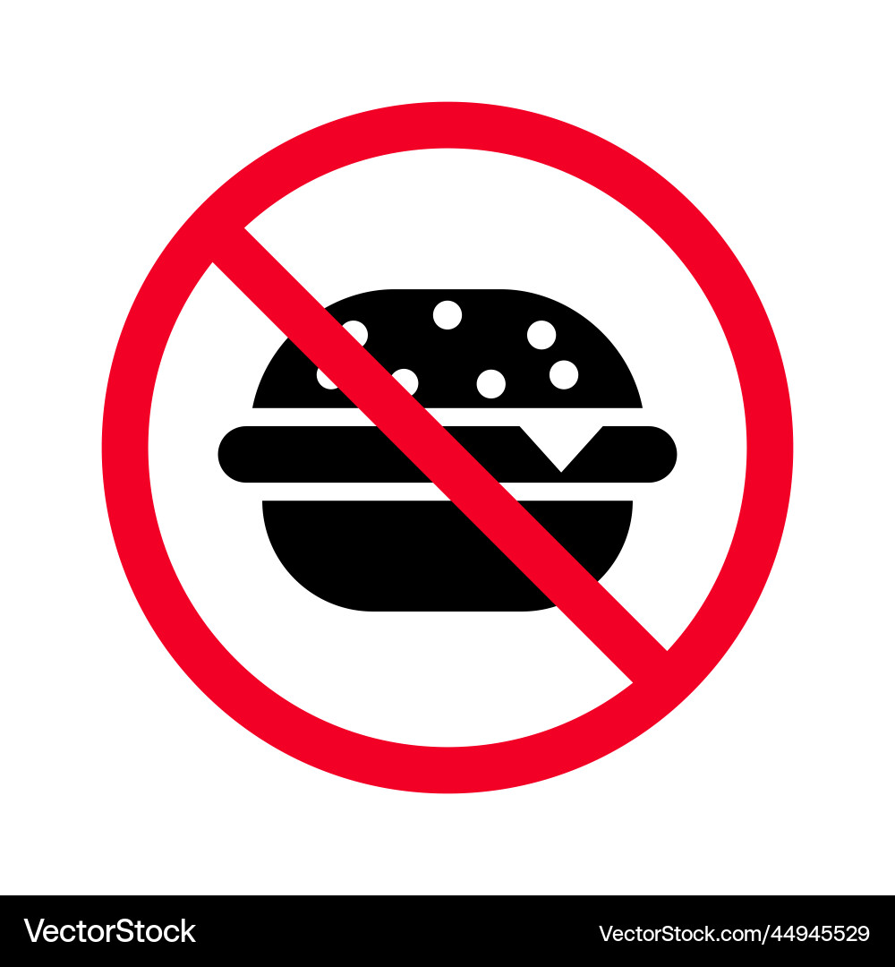 No food allowed or diet or dietary restriction Vector Image