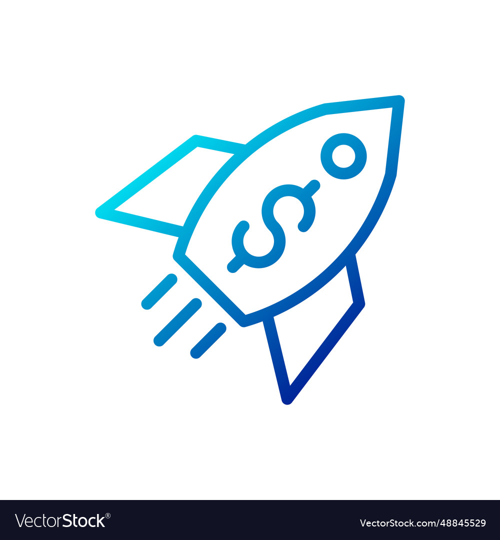 Rocket icon gradient blue business symbol Vector Image