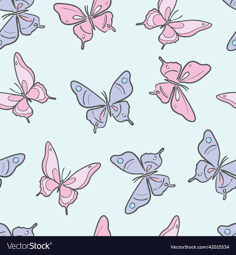 Butterfly seamless repeat pattern design Vector Image