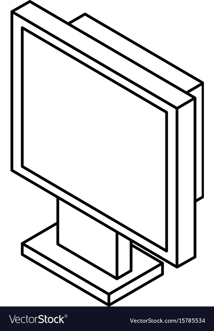 Computer screen 3d Royalty Free Vector Image - VectorStock