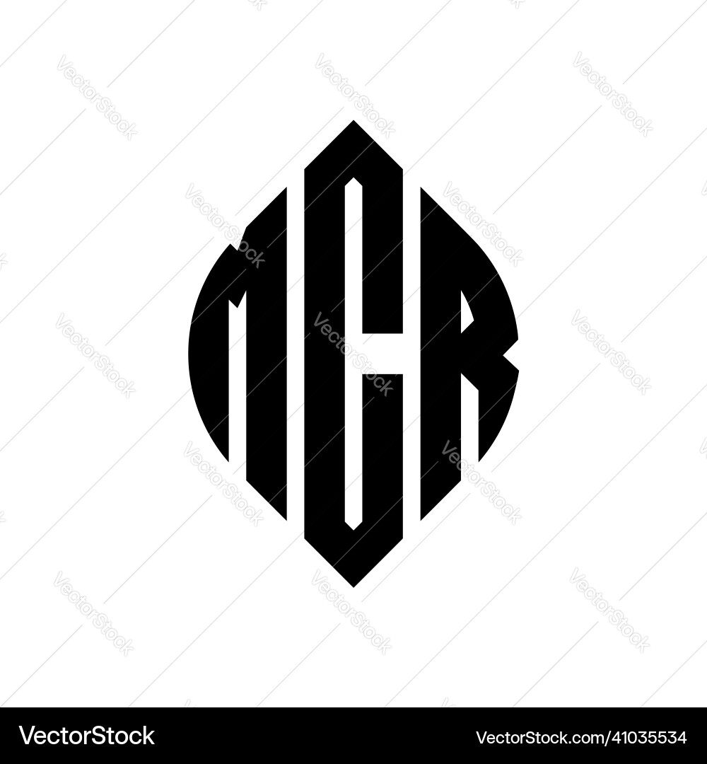 Mcr circle letter logo design Royalty Free Vector Image