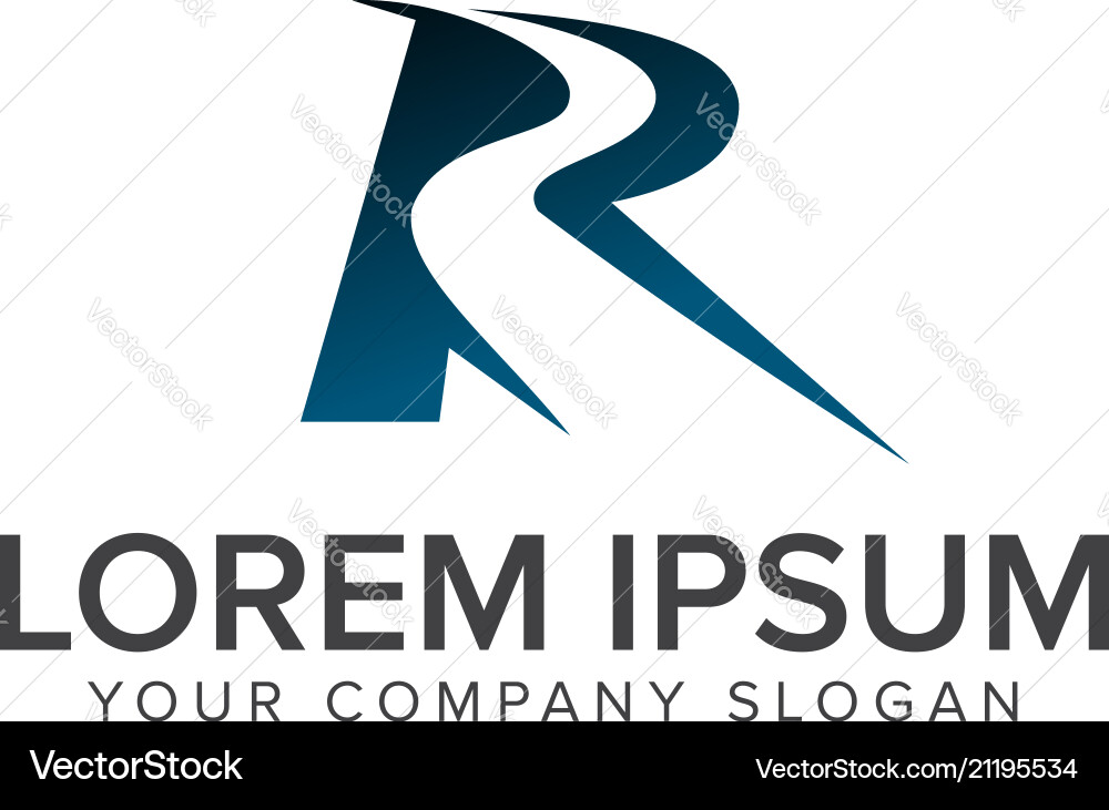 Road with letter r logo design concept template Vector Image