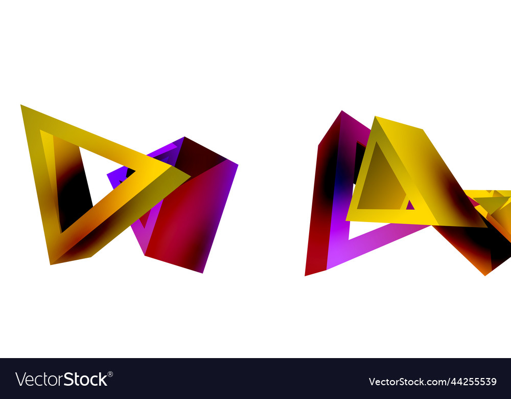 3d triangle abstract background basic shape Vector Image