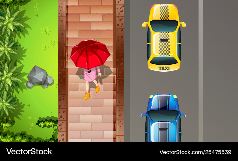 An aerial road landscape Royalty Free Vector Image