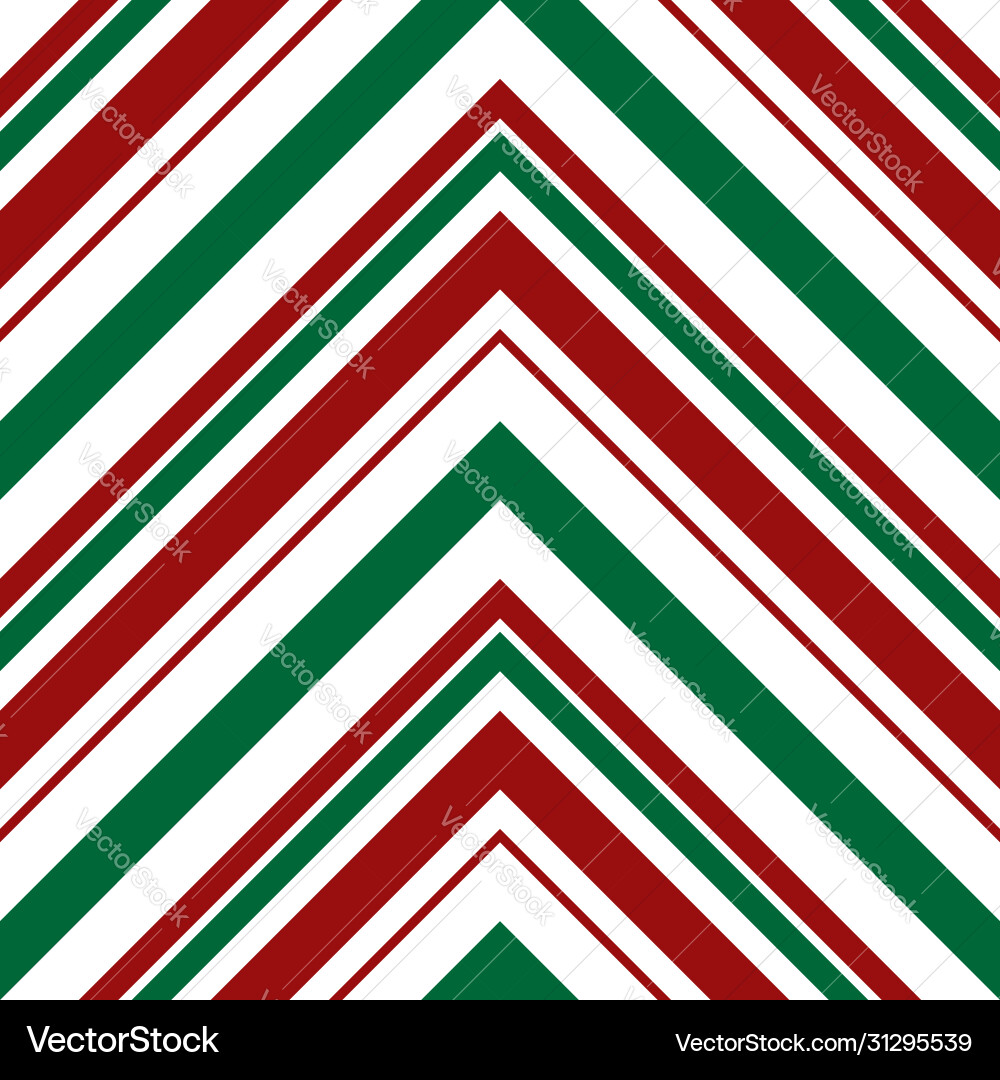 Christmas chevron diagonal stripes seamless Vector Image