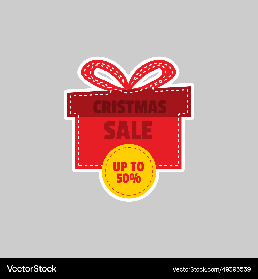 Christmas sale sticker design Royalty Free Vector Image