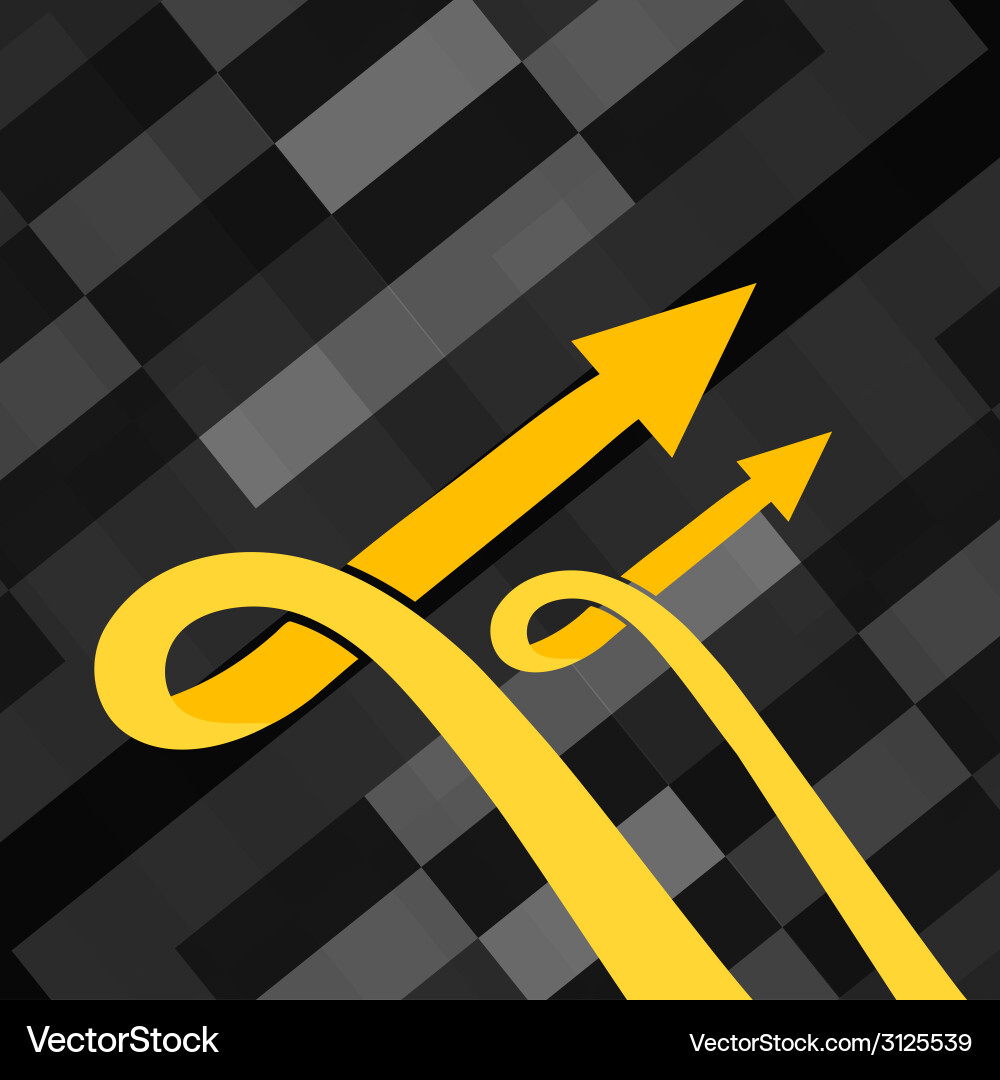 Golden grow up arrow Royalty Free Vector Image