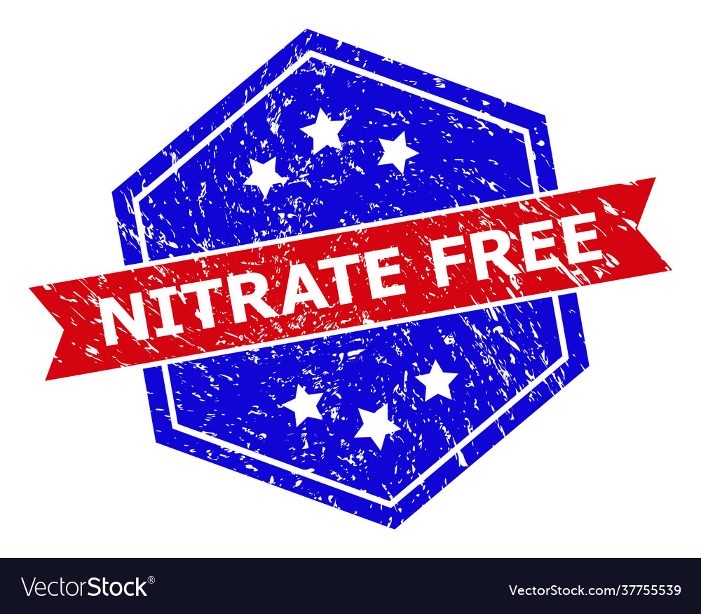 Hexagon bicolor nitrate free rubber stamp Vector Image Hexagon bicolor nitrate free rubber stamp Vector Image