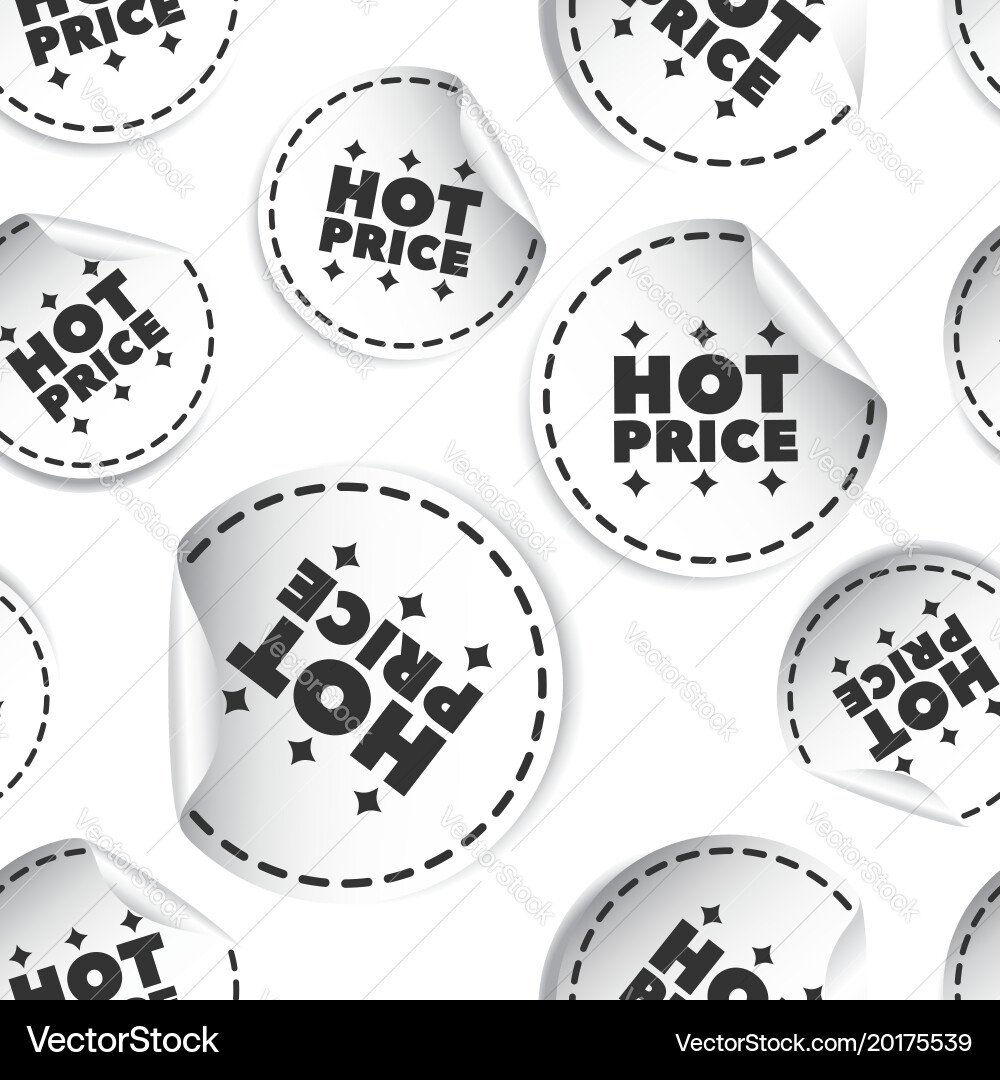Hot price sticker seamless pattern background Vector Image