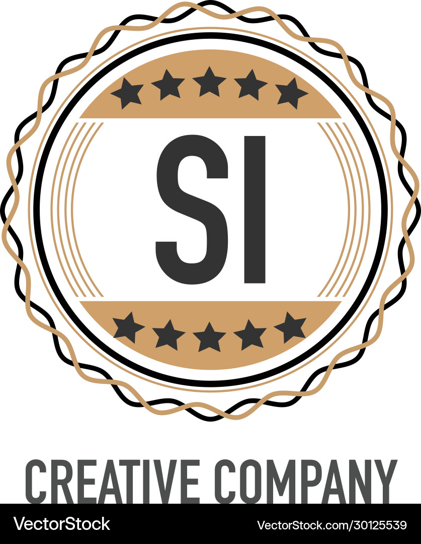 Initial letter si elegance logo design template Vector Image