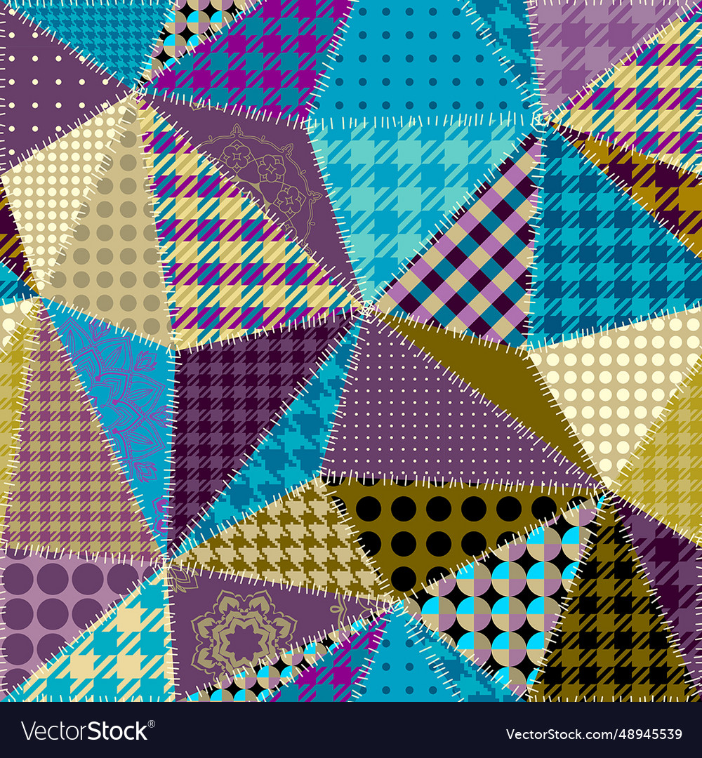 Textille patchwork pattern seamless image Vector Image