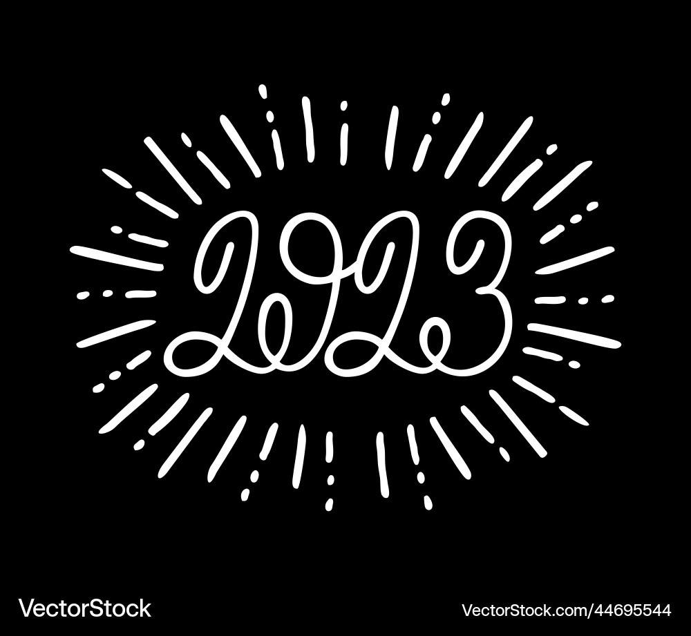 2023 hand drawn lettering greeting card Royalty Free Vector