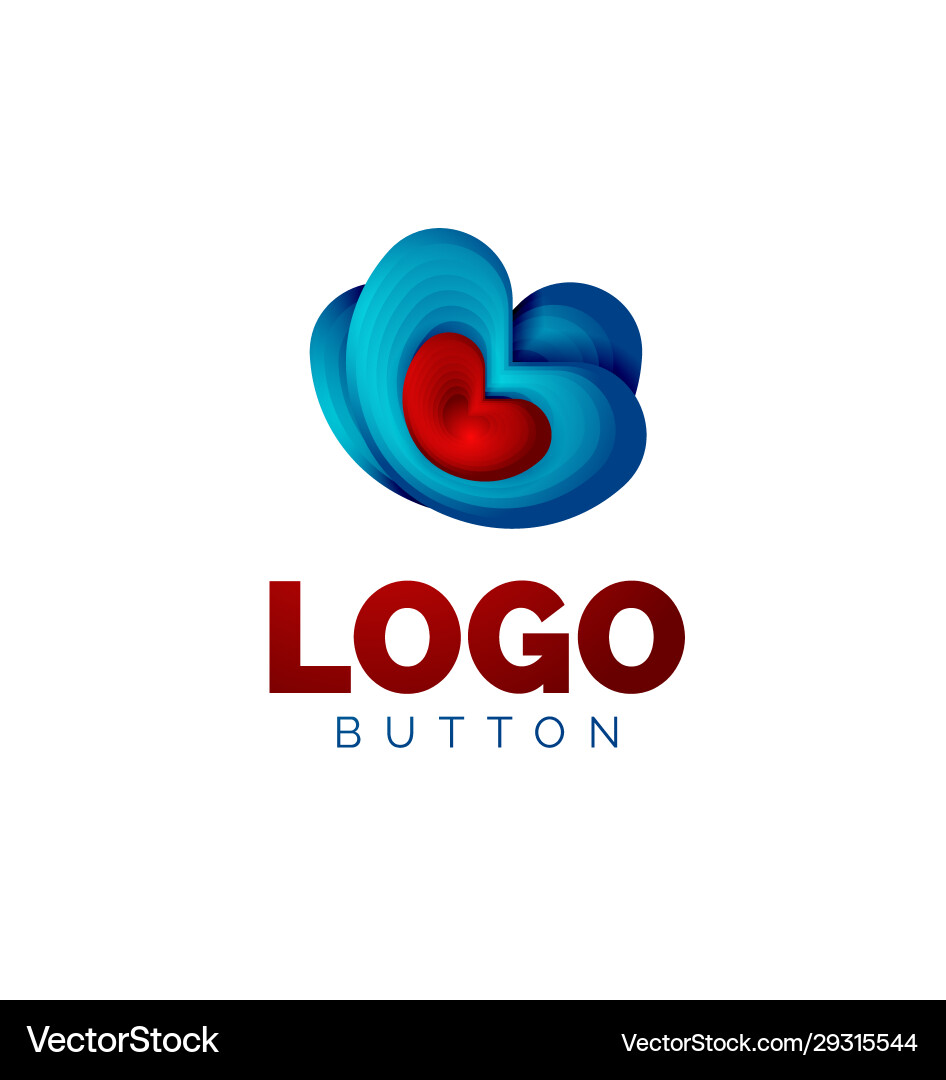 Abstract round shape logo template minimal Vector Image