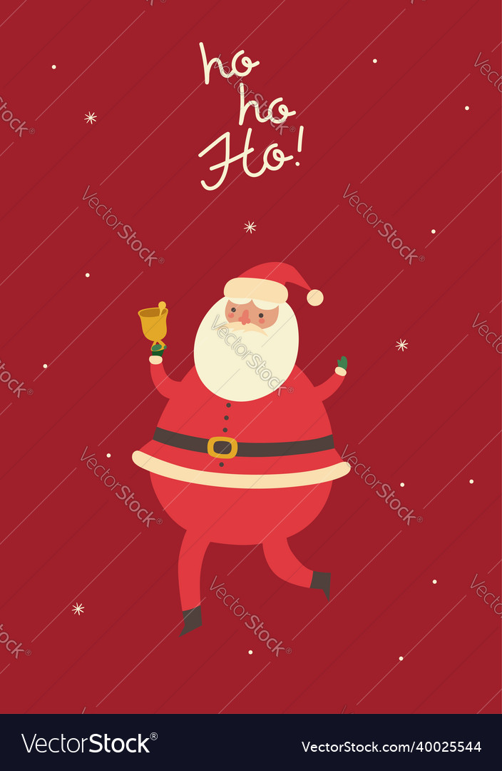 Christmas Card With Cute Santa Claus Royalty Free Vector