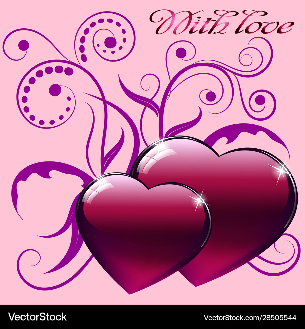 Color card for valentines day Royalty Free Vector Image