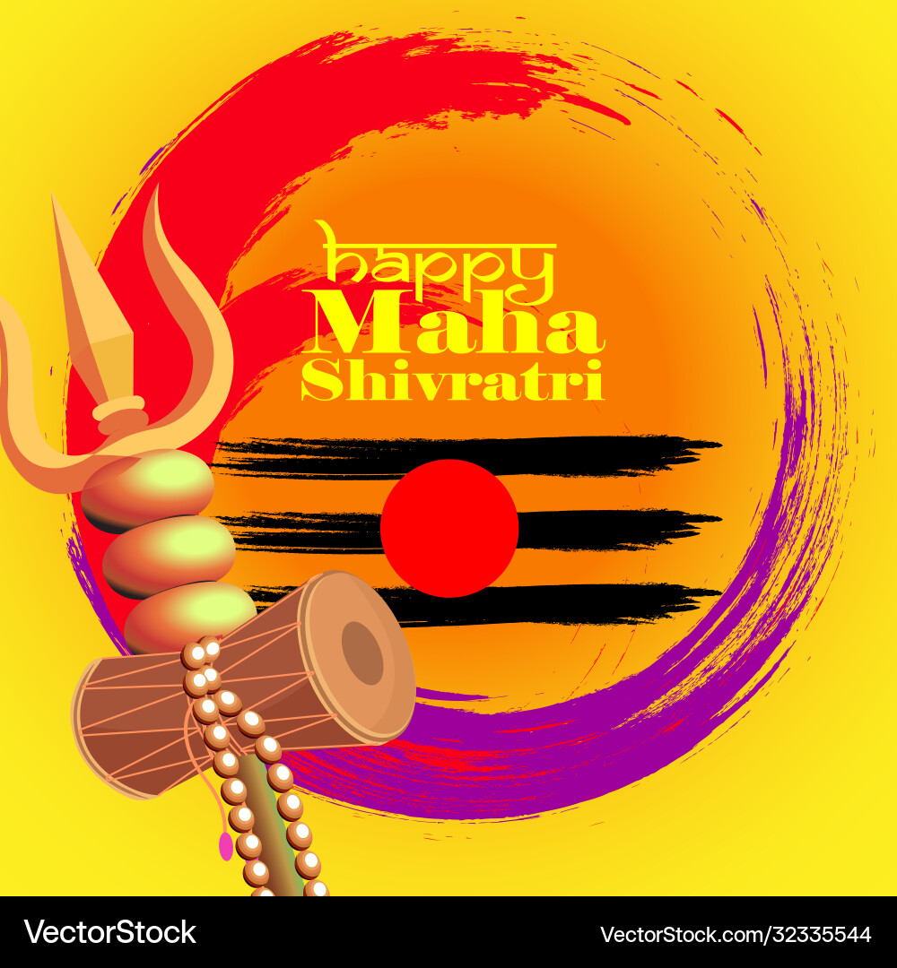 Greeting card for maha shivratri Royalty Free Vector Image