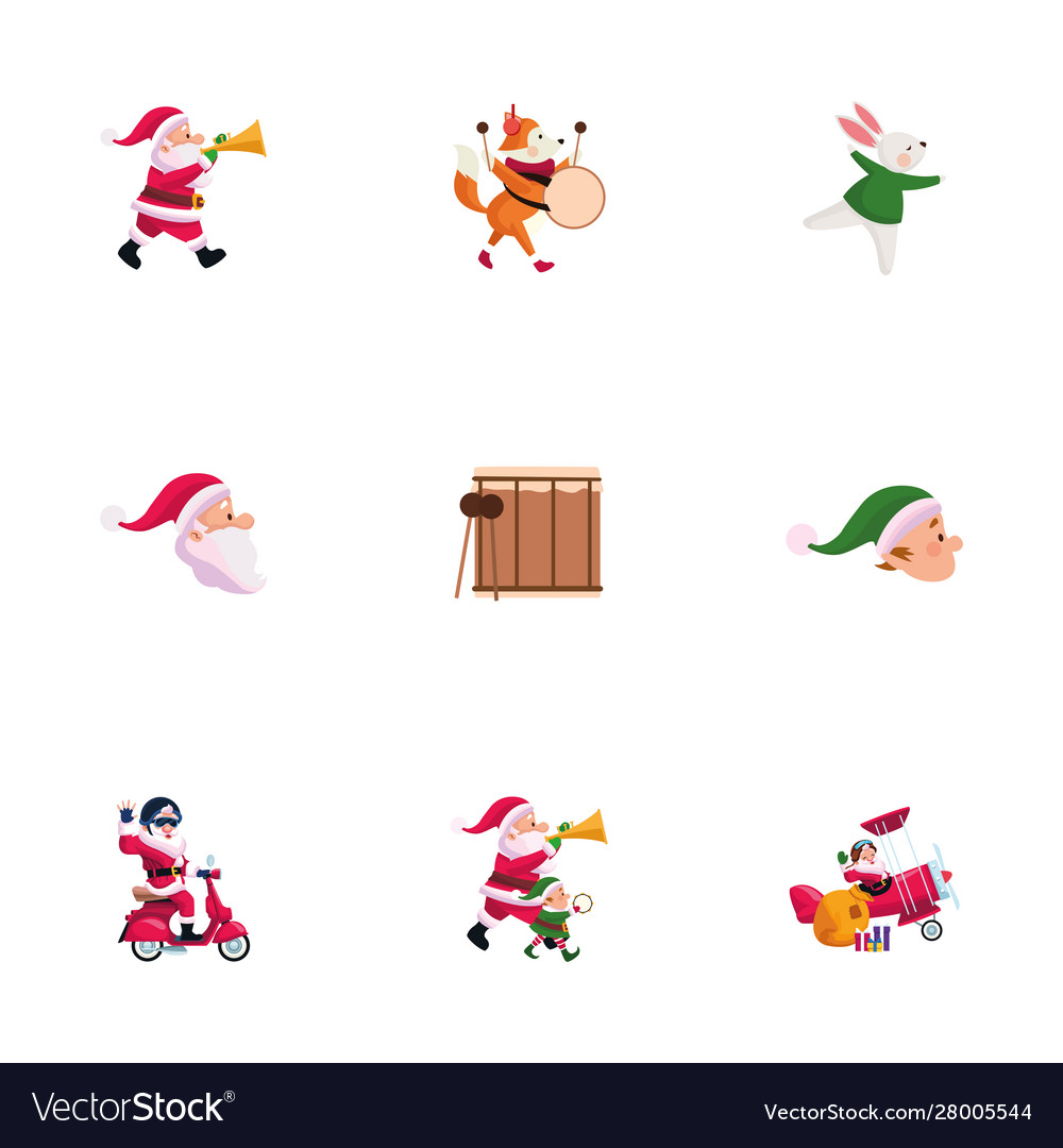 Merry Christmas Icon Set Design Royalty Free Vector Image