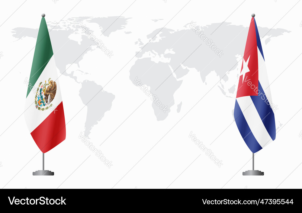 Mexico and cuba flags for official meeting Vector Image