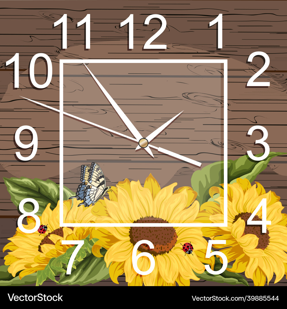 Watch dial with floral decoration Royalty Free Vector Image