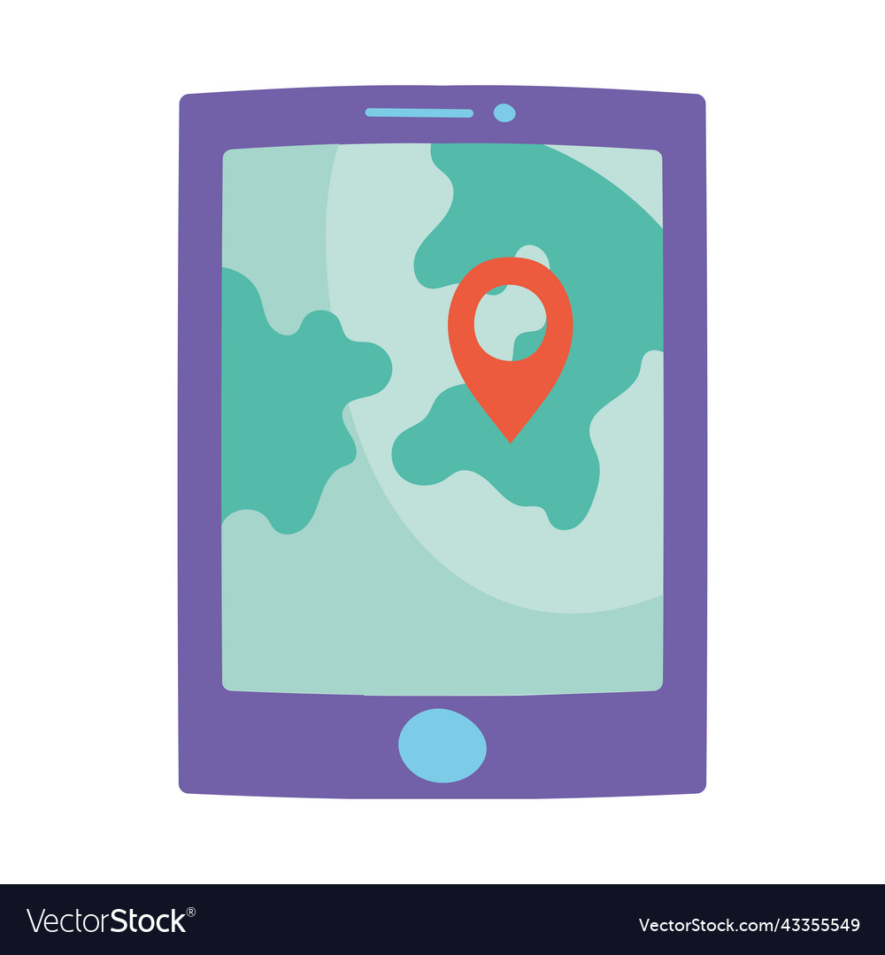 Cellphone with map Royalty Free Vector Image - VectorStock