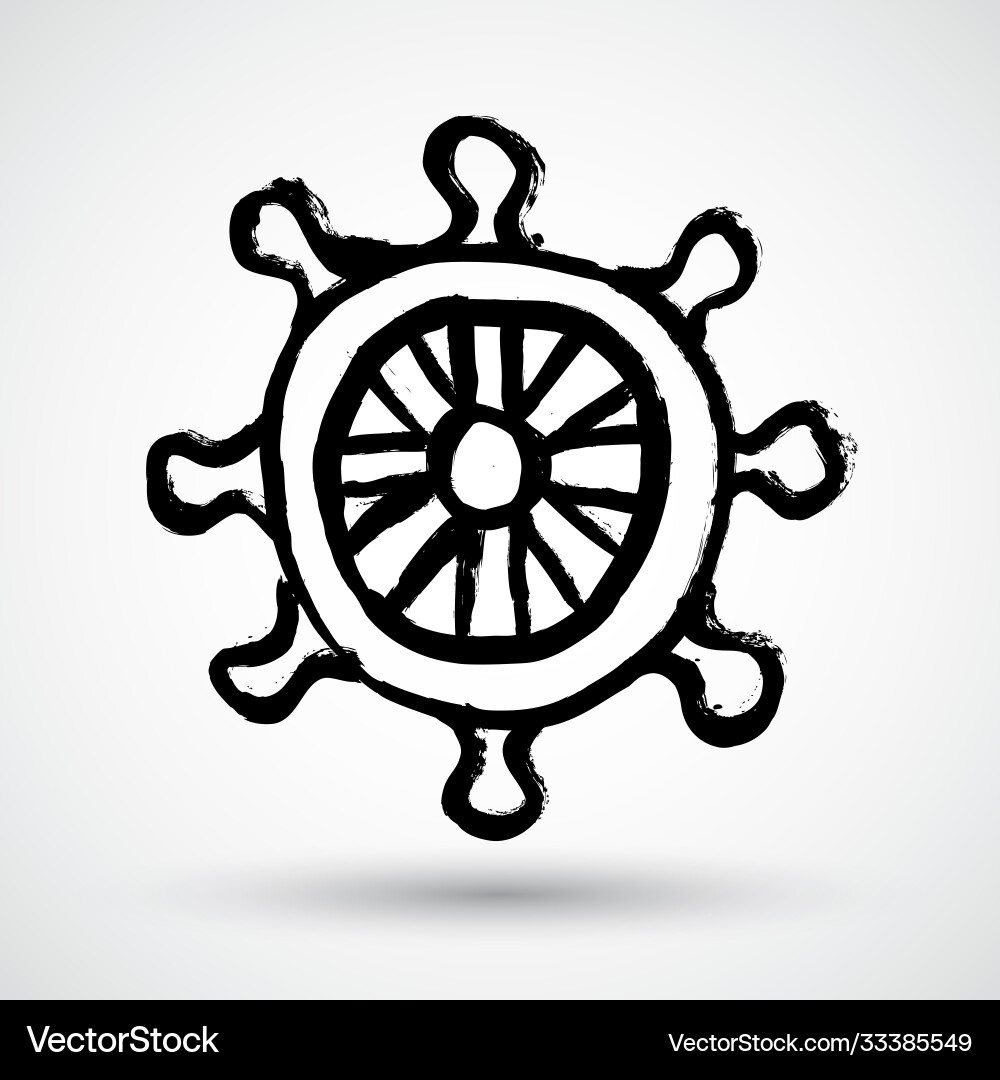 Grunge wheel symbol Royalty Free Vector Image - VectorStock