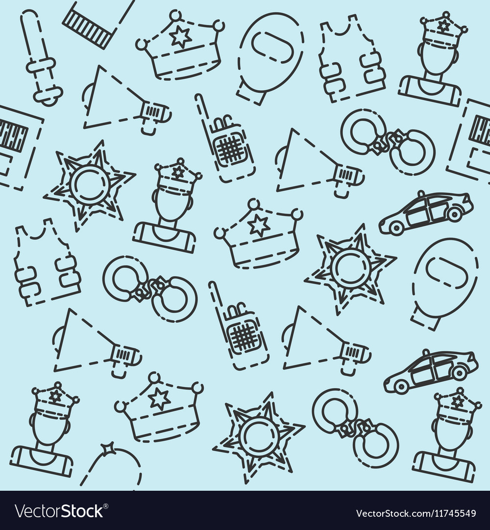Police set pattern Royalty Free Vector Image - VectorStock