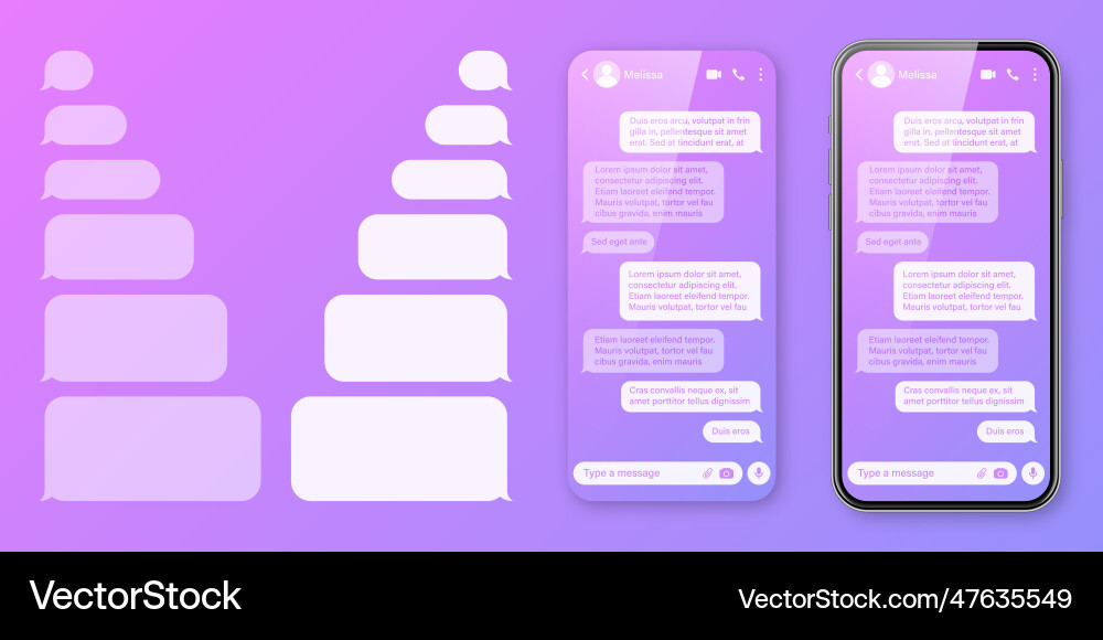 Realistic smartphone with messaging app Royalty Free Vector