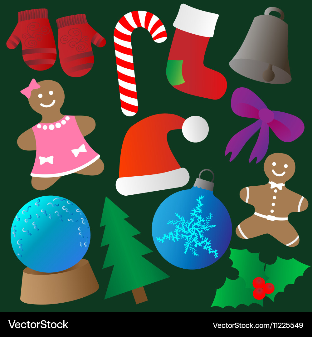 Set of christmas icons Royalty Free Vector Image