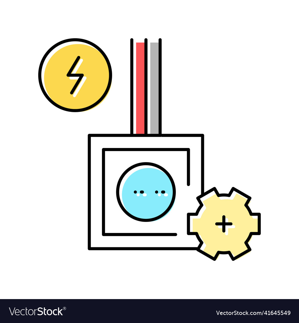 Socket installation color icon Royalty Free Vector Image