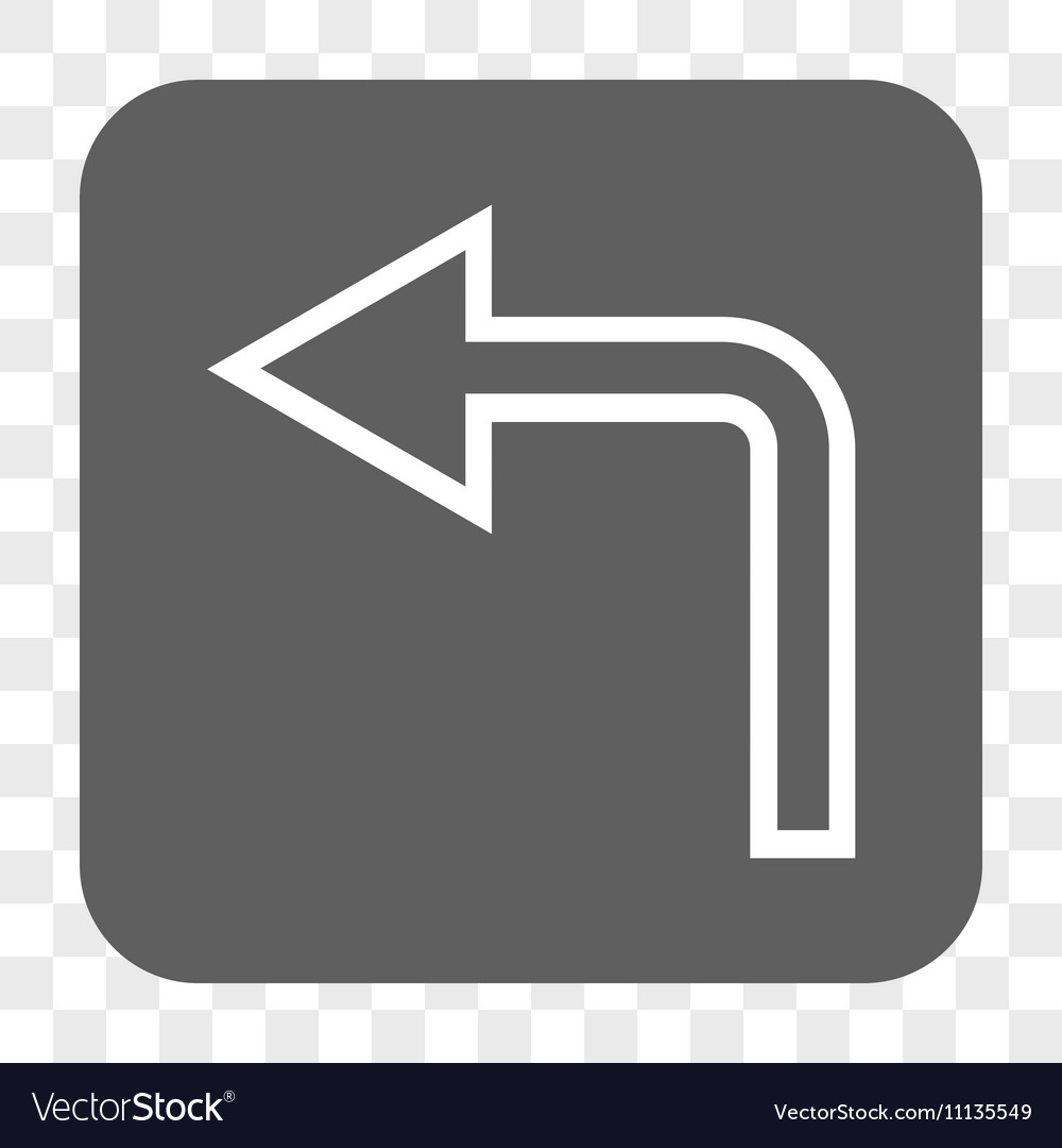 Turn left rounded square button Royalty Free Vector Image