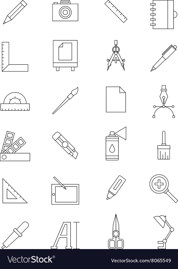 Work design icon set Royalty Free Vector Image
