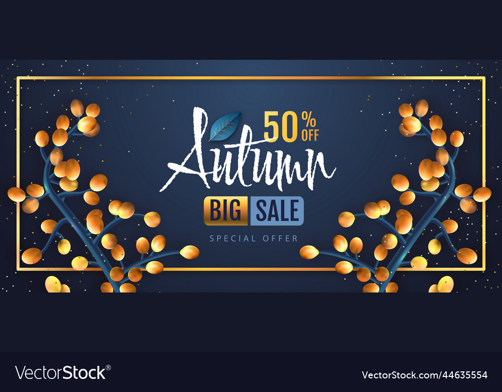 Autumn big sale poster with leaves Royalty Free Vector Image Autumn big sale poster with leaves Royalty Free Vector Image