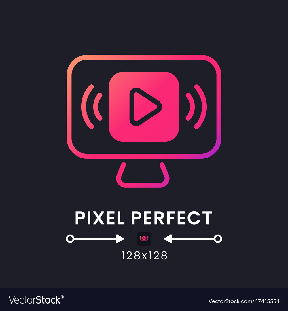 Live streaming pink solid gradient desktop icon Vector Image