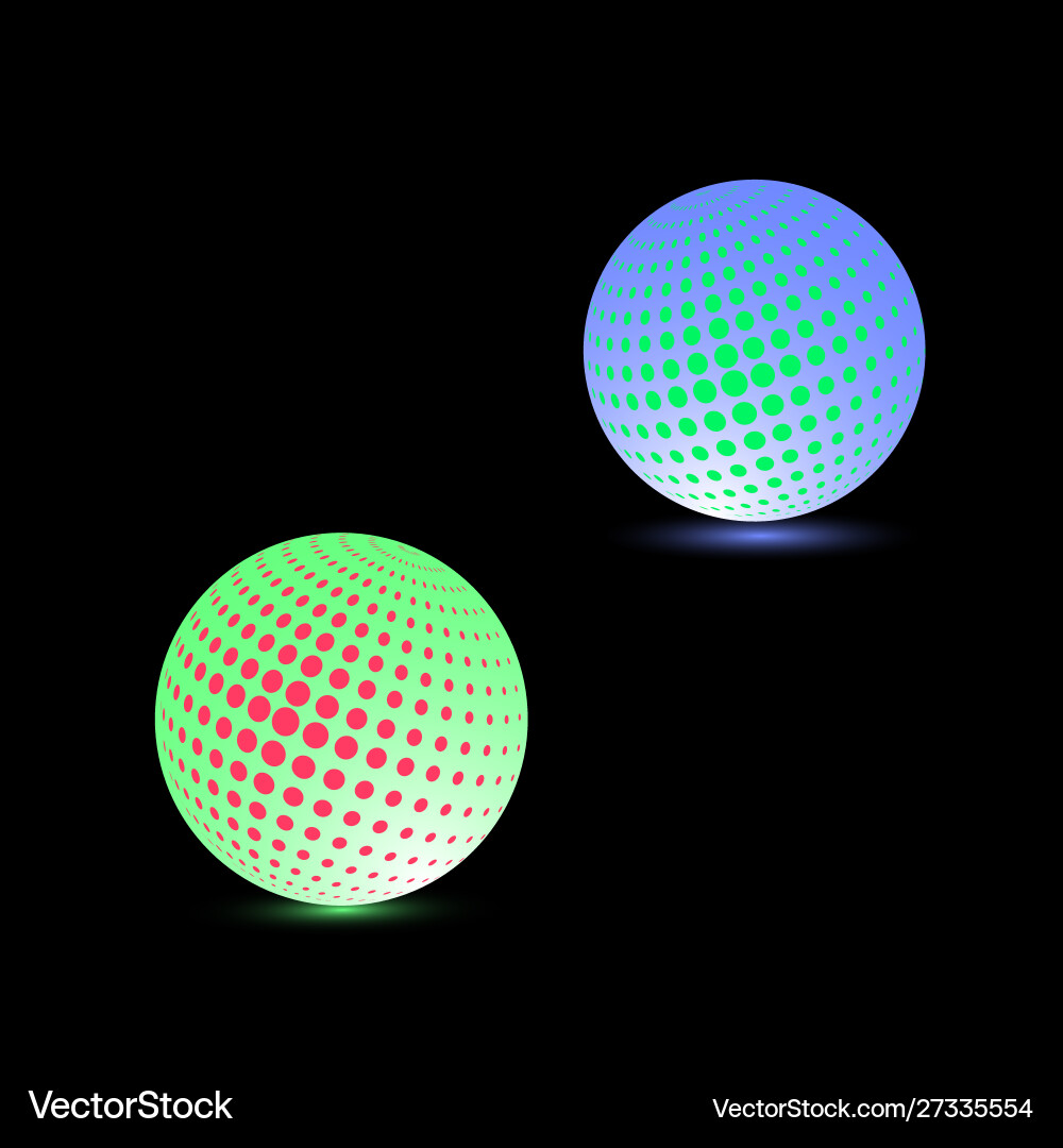 Neon dicorative balls Royalty Free Vector Image