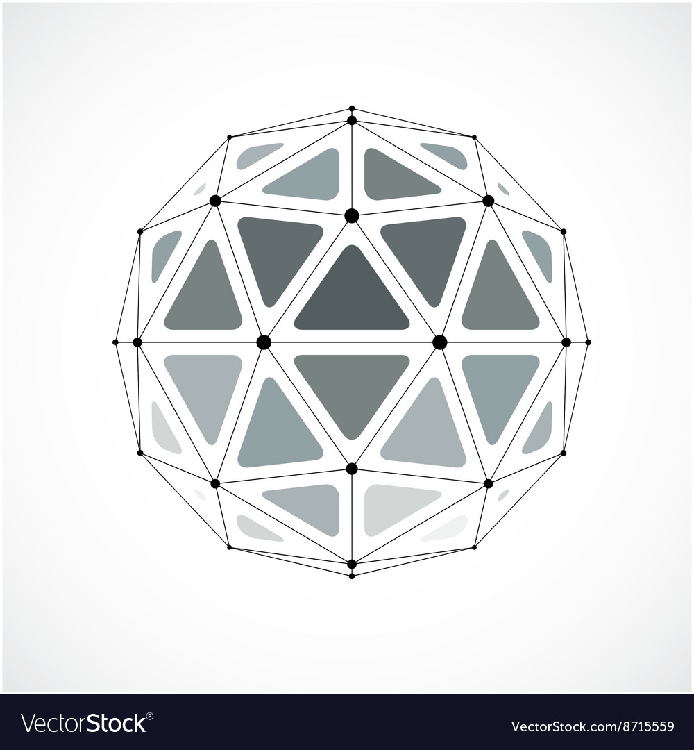 3d Digital Wireframe Spherical Object Made Using Vector Image
