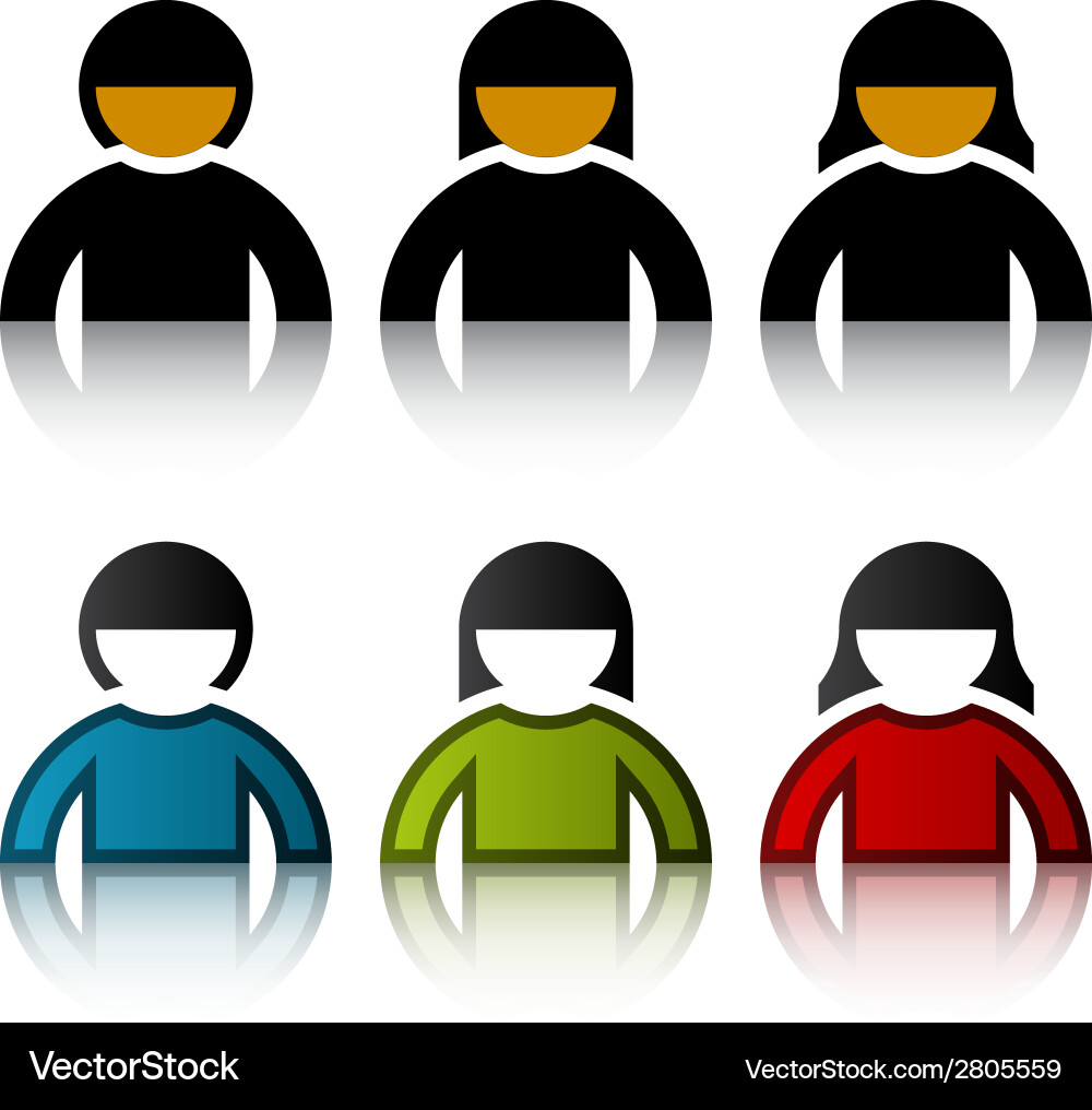 Male female user symbols Royalty Free Vector Image