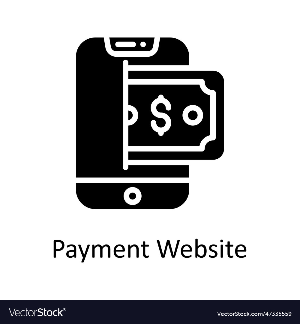 Payment website solid icon design Royalty Free Vector Image