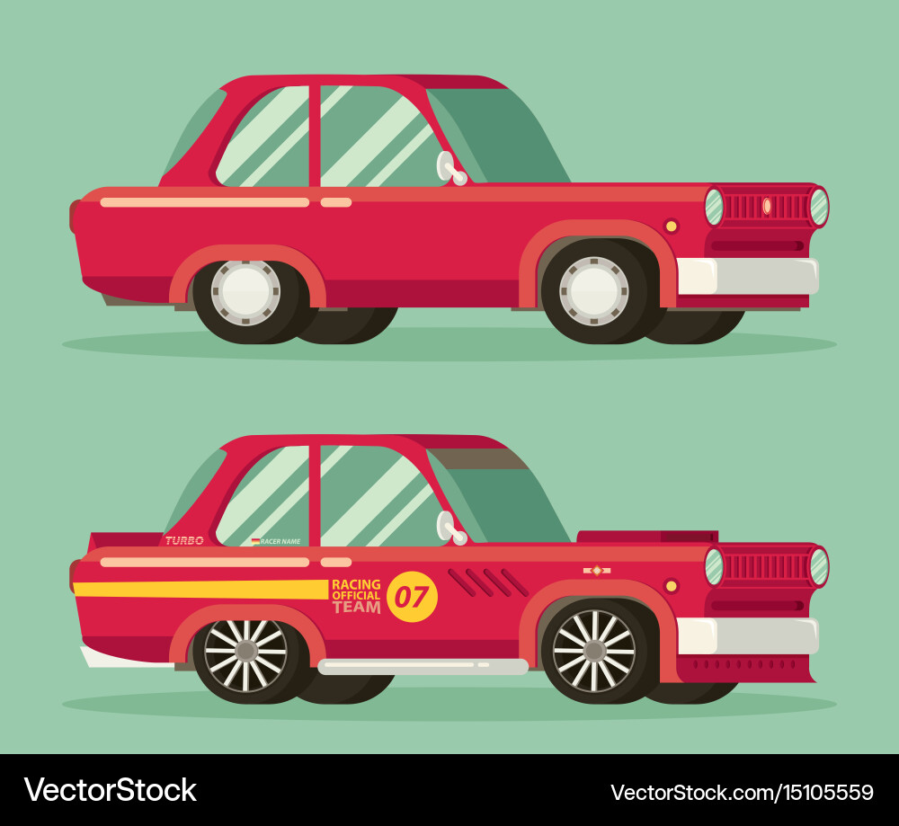Retro racing car eps 10 Royalty Free Vector Image