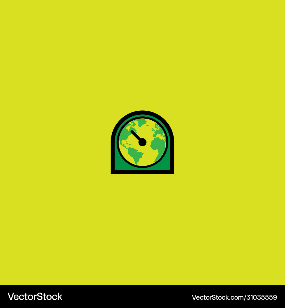 World clock logo combination clocks with globe Vector Image