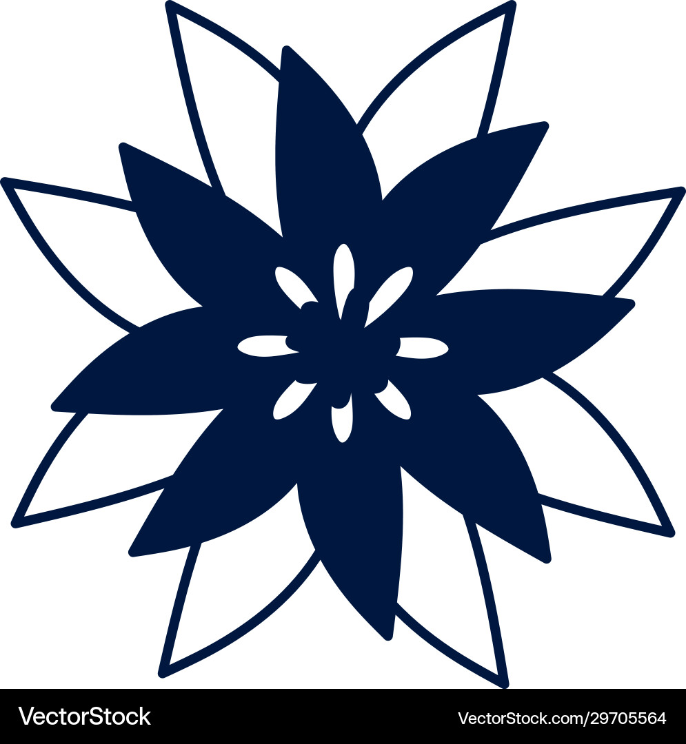 Beautiful flower decoration isolated icon Vector Image