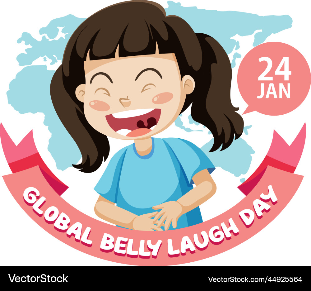 Global belly laugh day banner design Royalty Free Vector