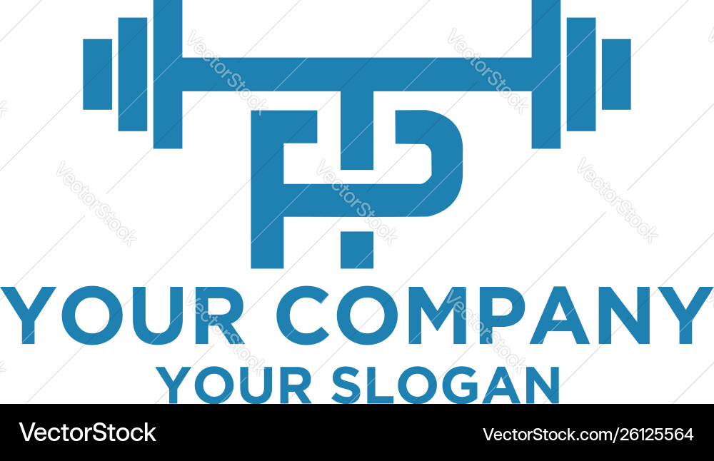 Tp fitness logo design Royalty Free Vector Image