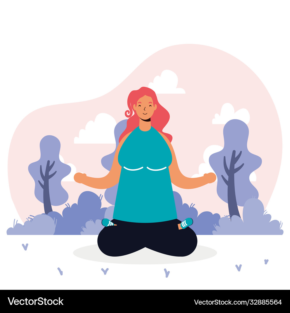 Young woman practicing yoga avatar character Vector Image