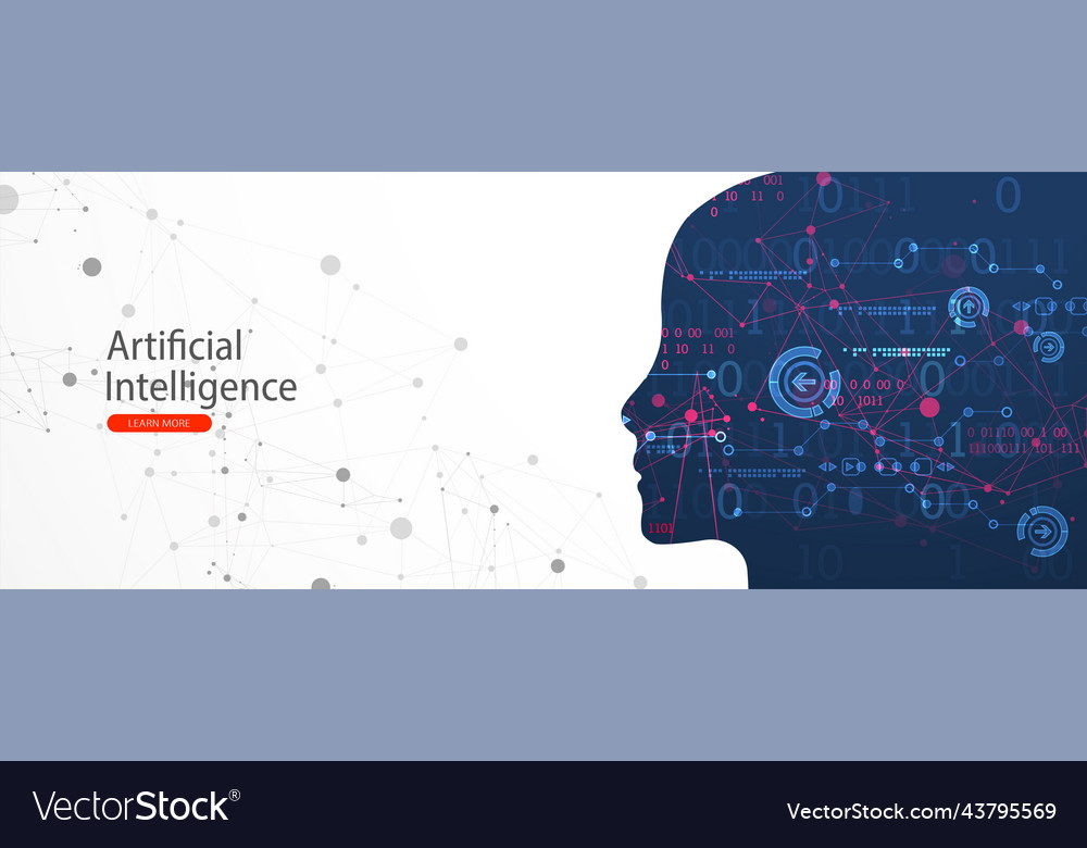 Artificial intelligence technical background Vector Image