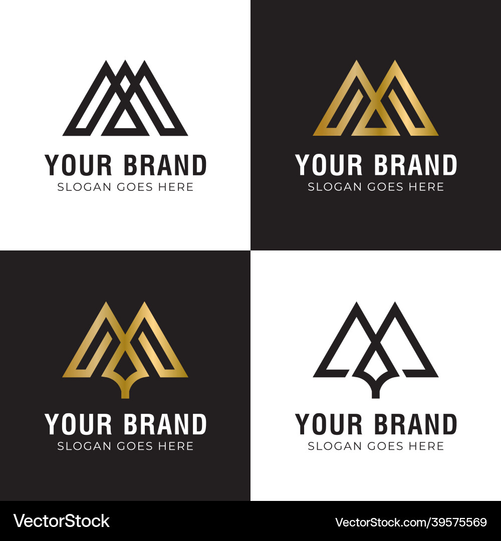 Collection monogram logo with letter m initial Vector Image
