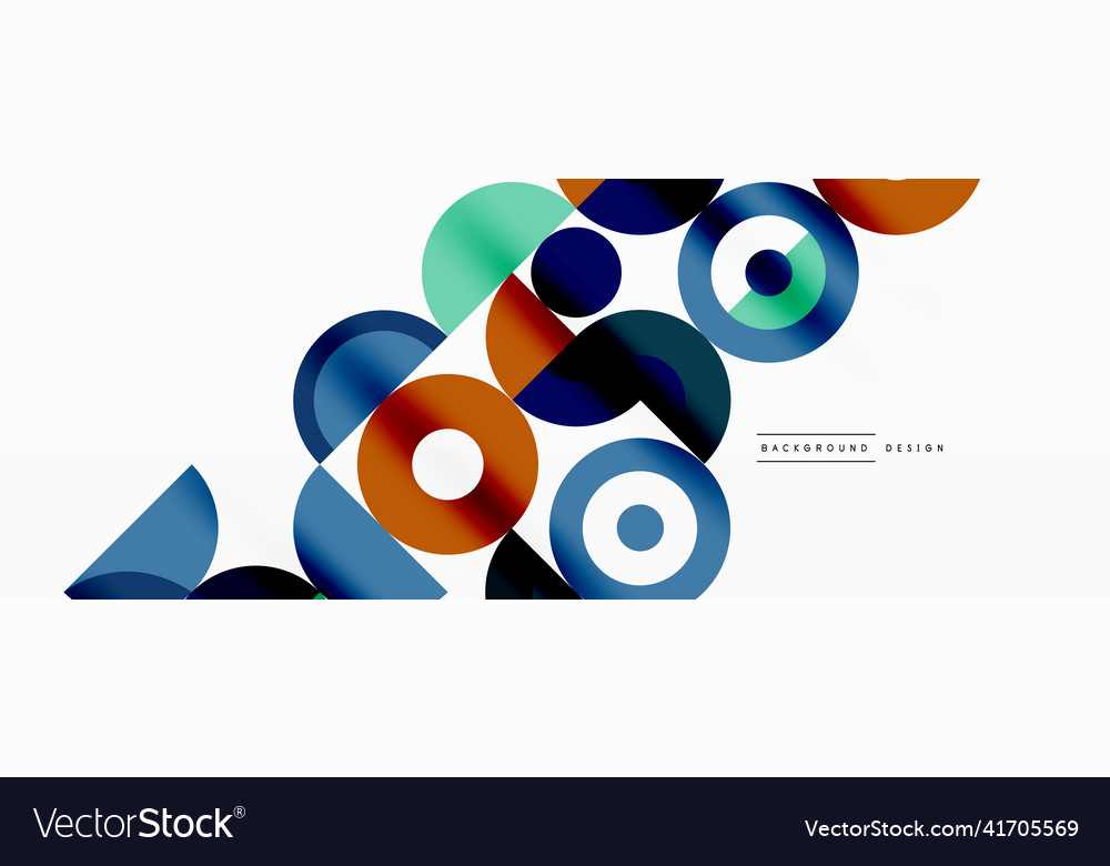 Colorful Circle Abstract Background Minimal Vector Image