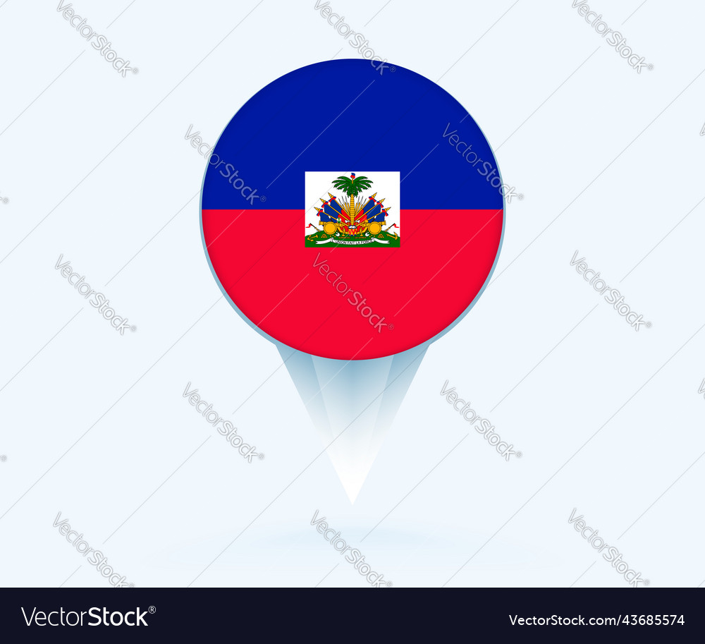 Map pointer with flag of haiti Royalty Free Vector Image