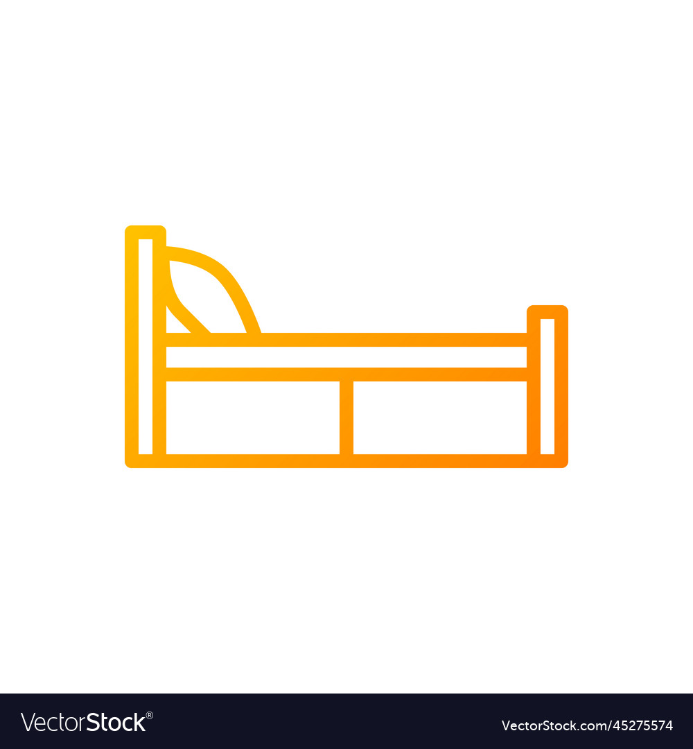 Single bed pixel perfect gradient linear icon Vector Image Single bed pixel perfect gradient linear icon Vector Image