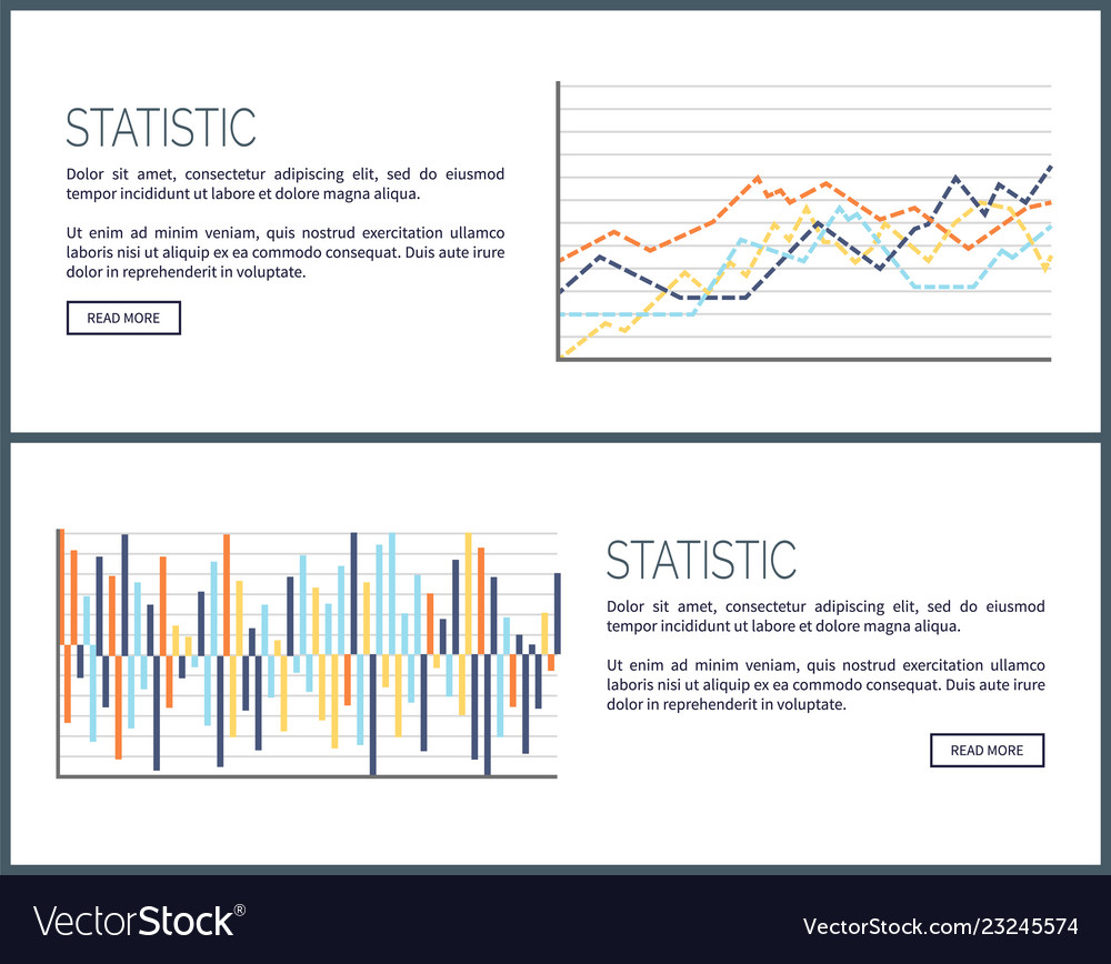 Statistic web pages charts and infographics set Vector Image